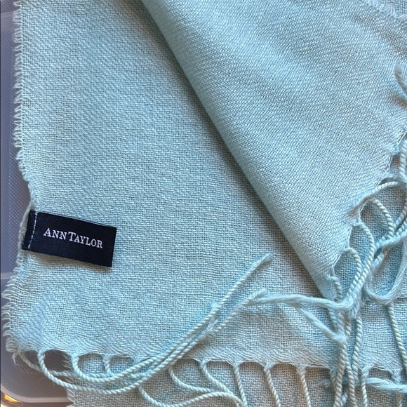 Ann Taylor | Accessories | Ann Taylor Light Blue Fringed Scarf | Poshmark
